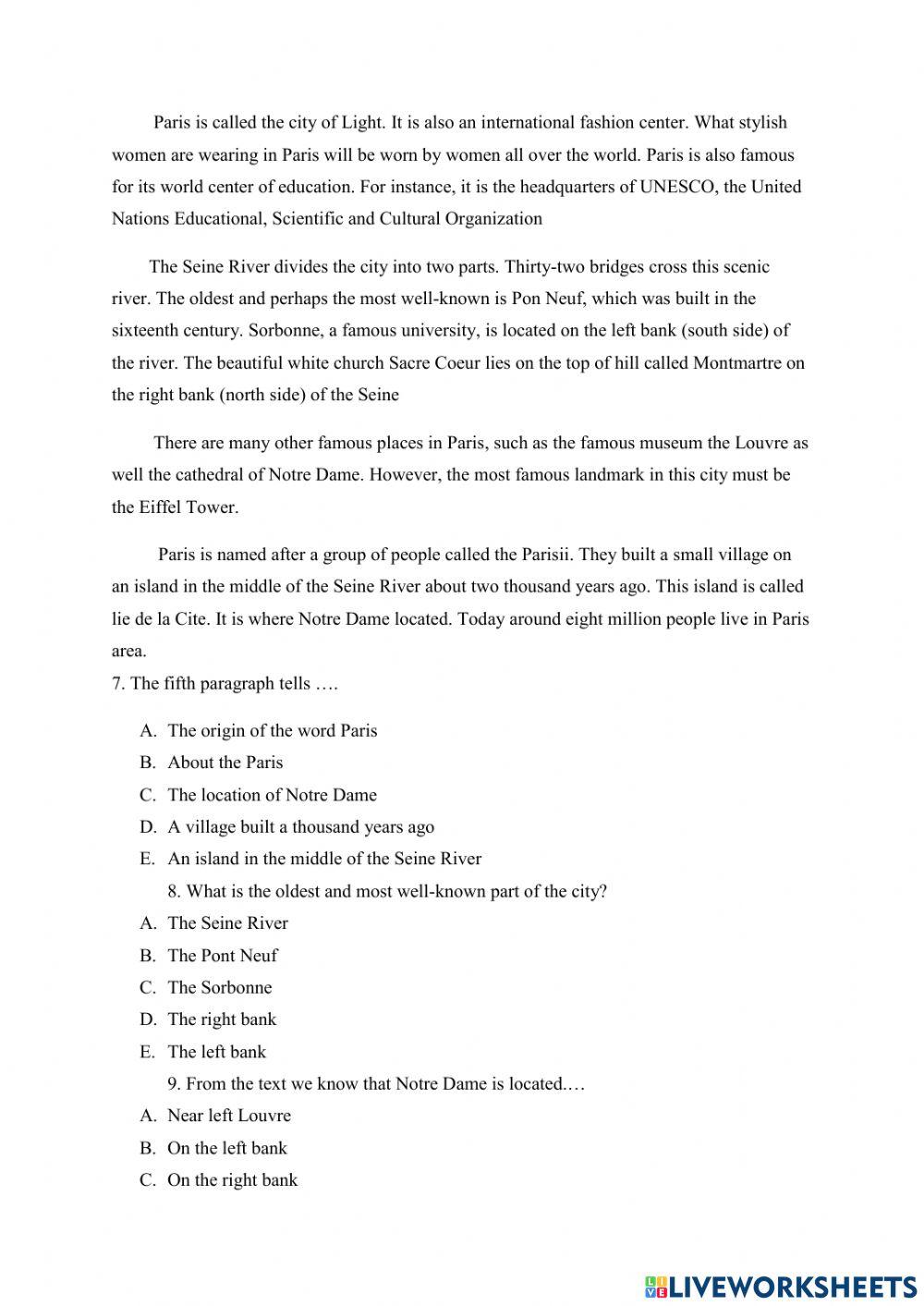 1481909 | Descriptive Text | kristina8 | LiveWorksheets