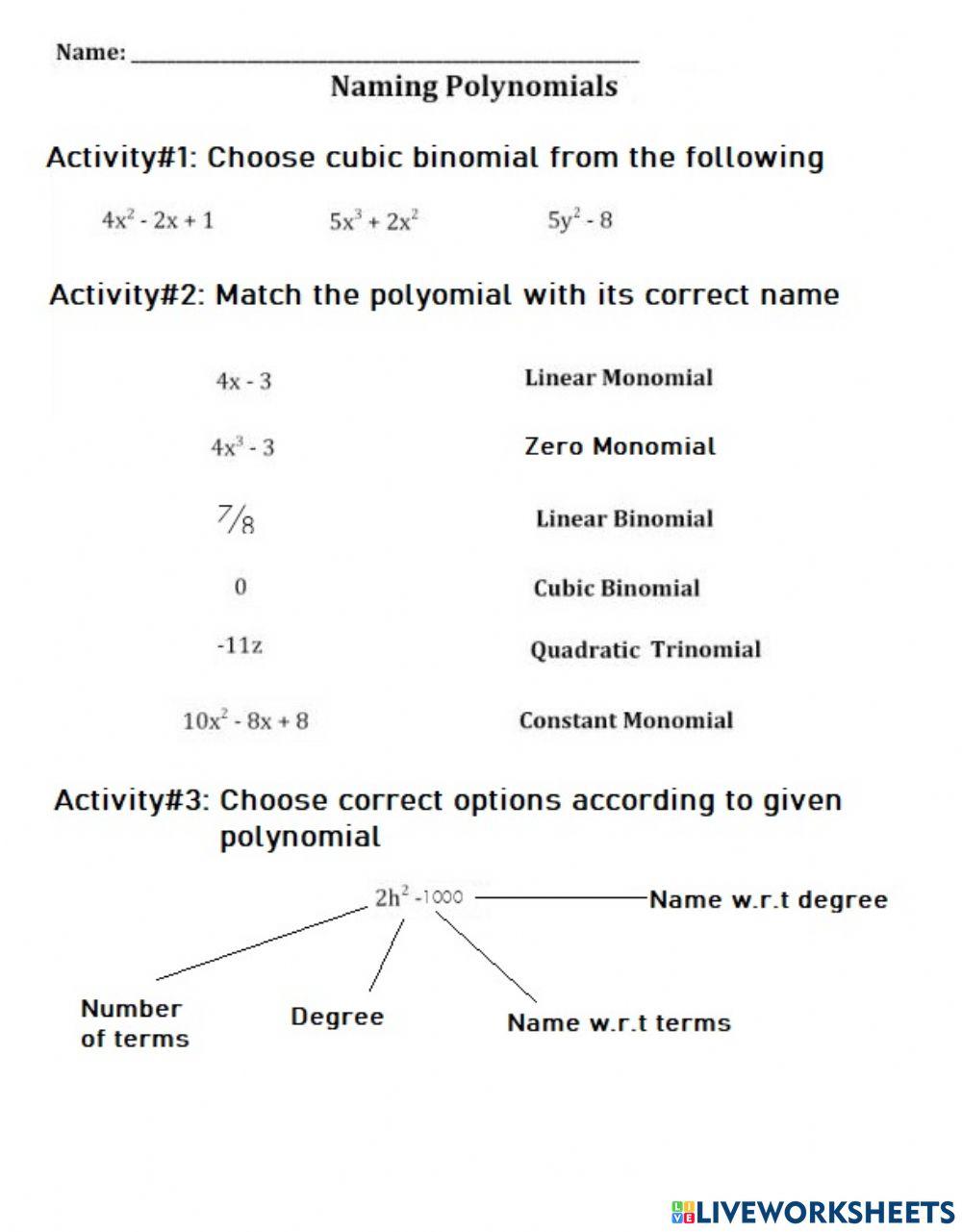 Types of polynomial 6734505 | Amna Asghar | Live