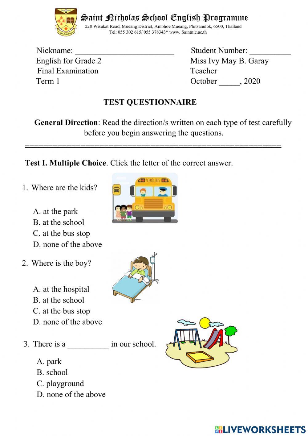 English 2- Fina… | Free Interactive Worksheets | 3428604