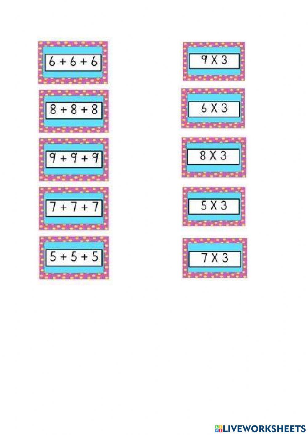 Repeated additi… | Free Interactive Worksheets | 1482575