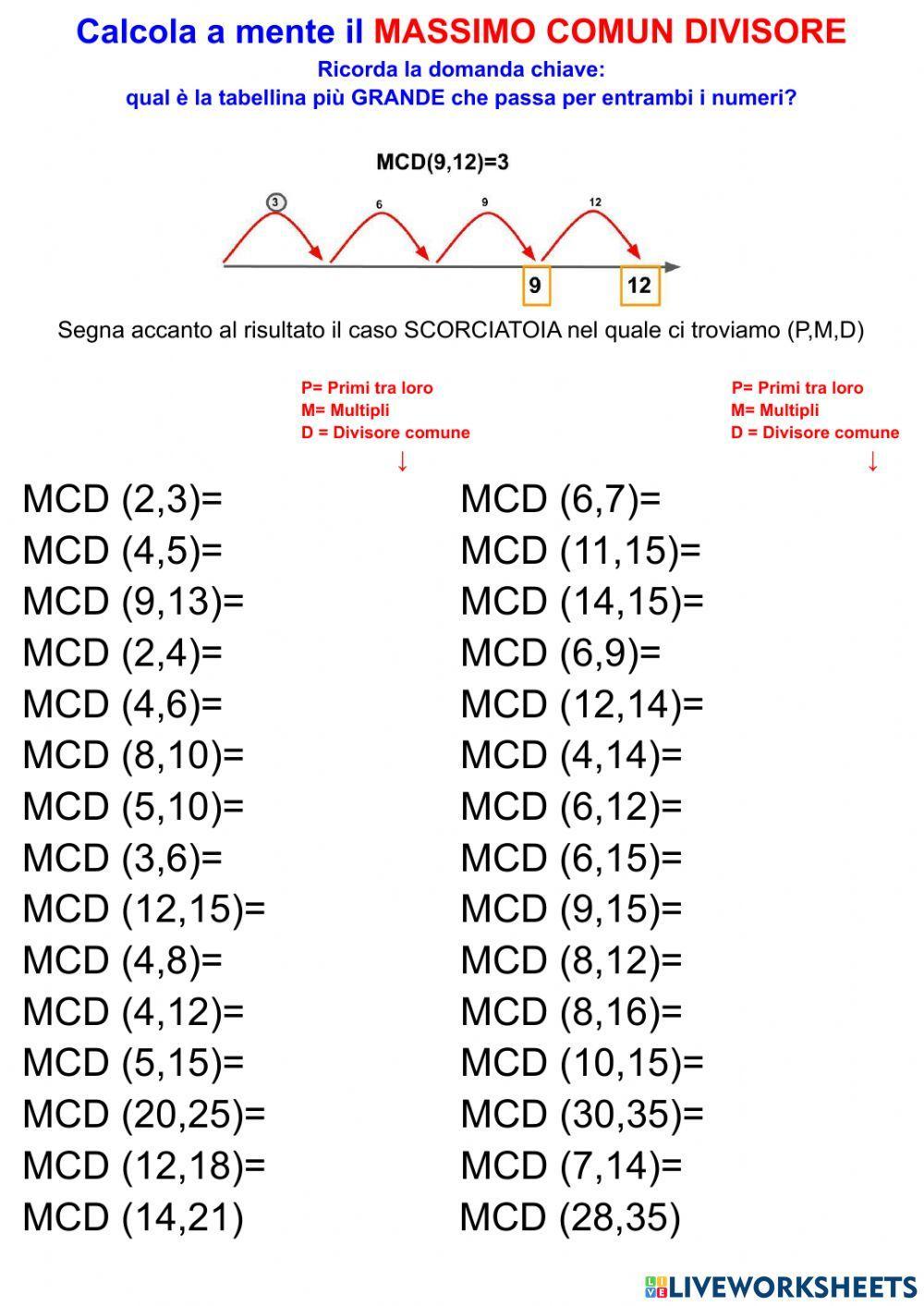 Esercitazione calcolo mcd 1482704 | Stefano Fattori