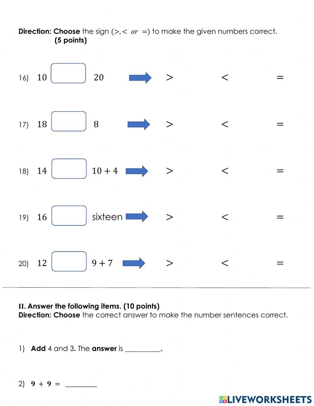 P1 Math Final Test Term 1 | joylyngubantes | Live