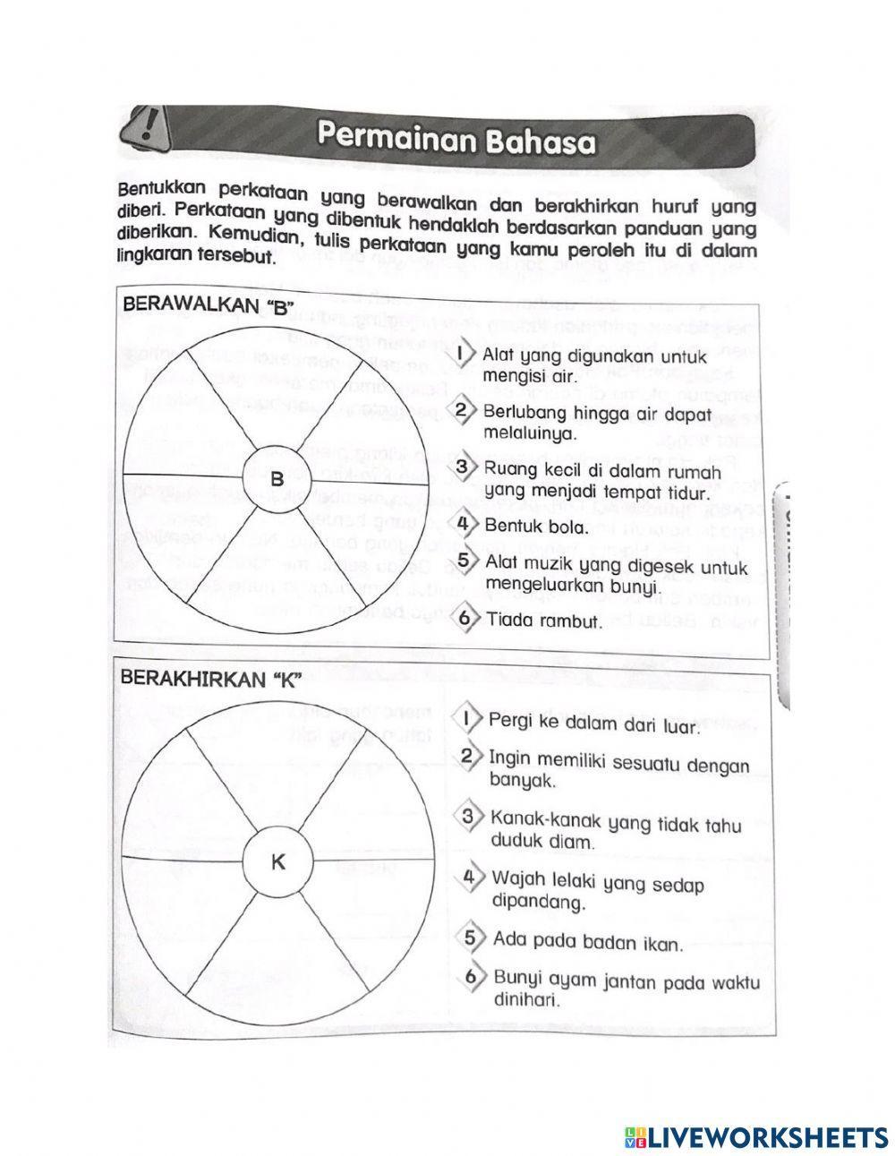 Permainan bahasa exercise | Live Worksheets
