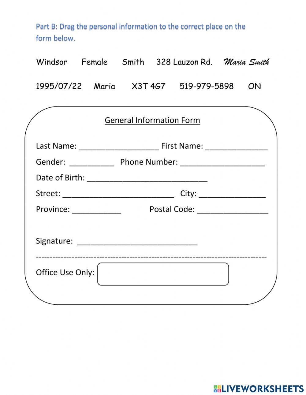 Forms Vocabular… | Free Interactive Worksheets | 1483209
