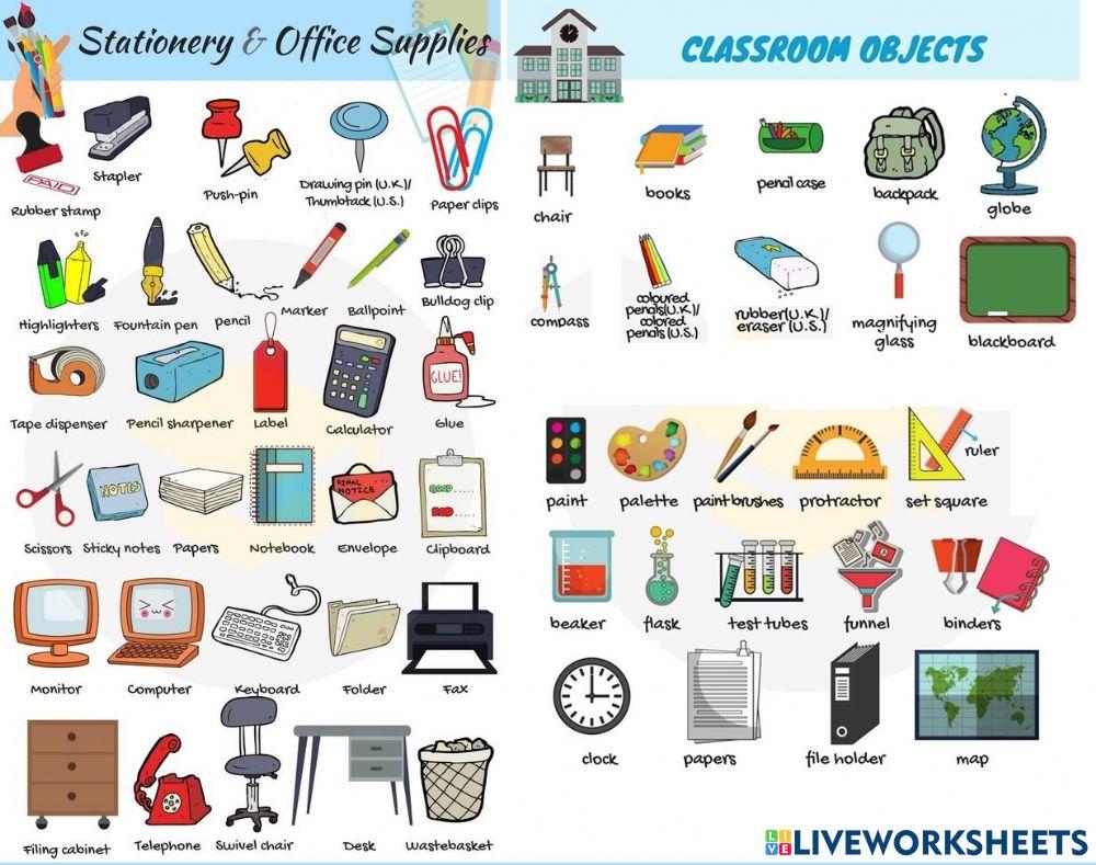 School STATIONARY 1483686 | potterised | Live Worksheets