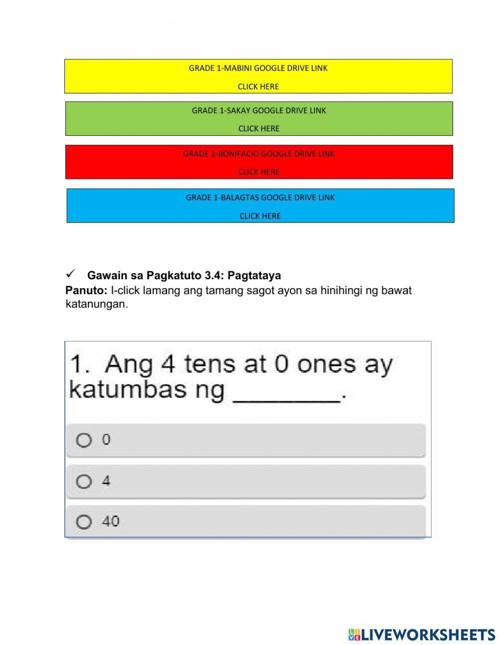 Math Aralin 3 worksheet | Live Worksheets