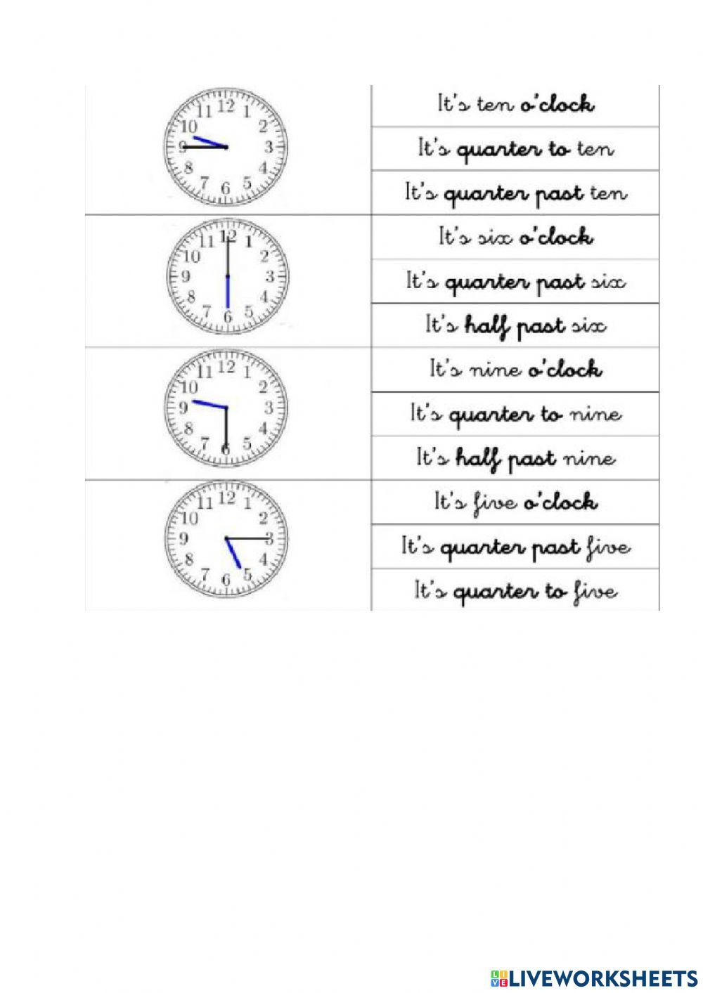 Time online exercise for 6° | Live Worksheets