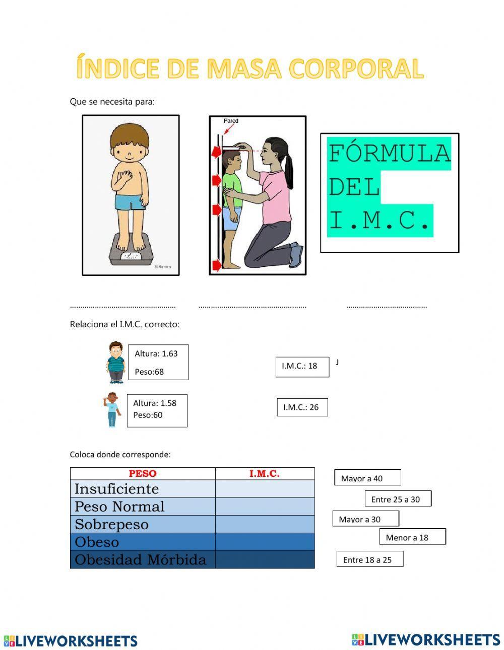 IMC BÁSICA worksheet | Live Worksheets
