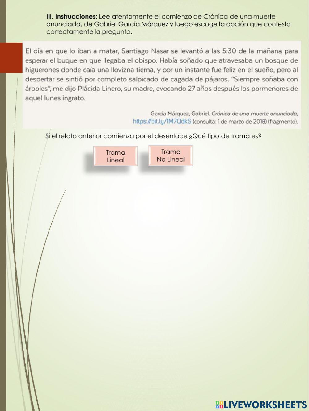 Novela y Cuento… | Free Interactive Worksheets | 1484027