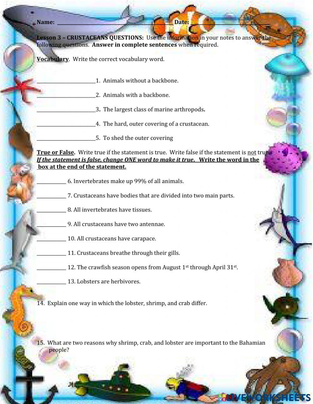 Lesson 3 - Crus… | Free Interactive Worksheets | 1484207