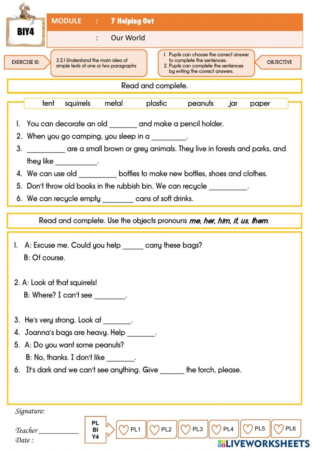 5-10 Year 4 Module 7 Workbook worksheet | Live Worksheets