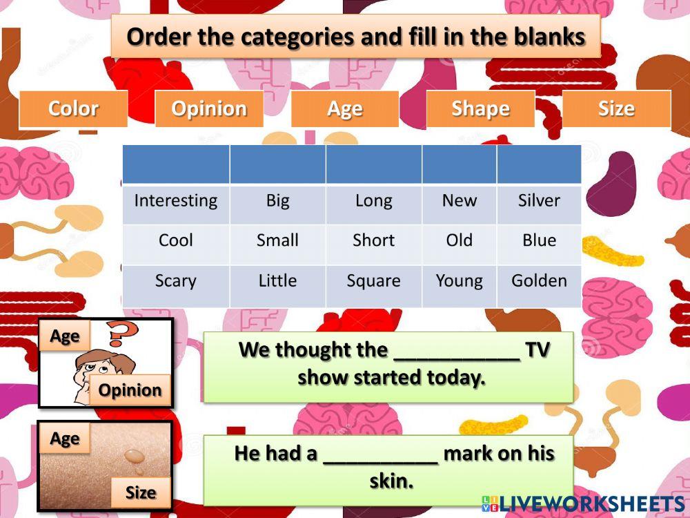 Our amazing body! Match and Answer 1484532 | Lrios1710