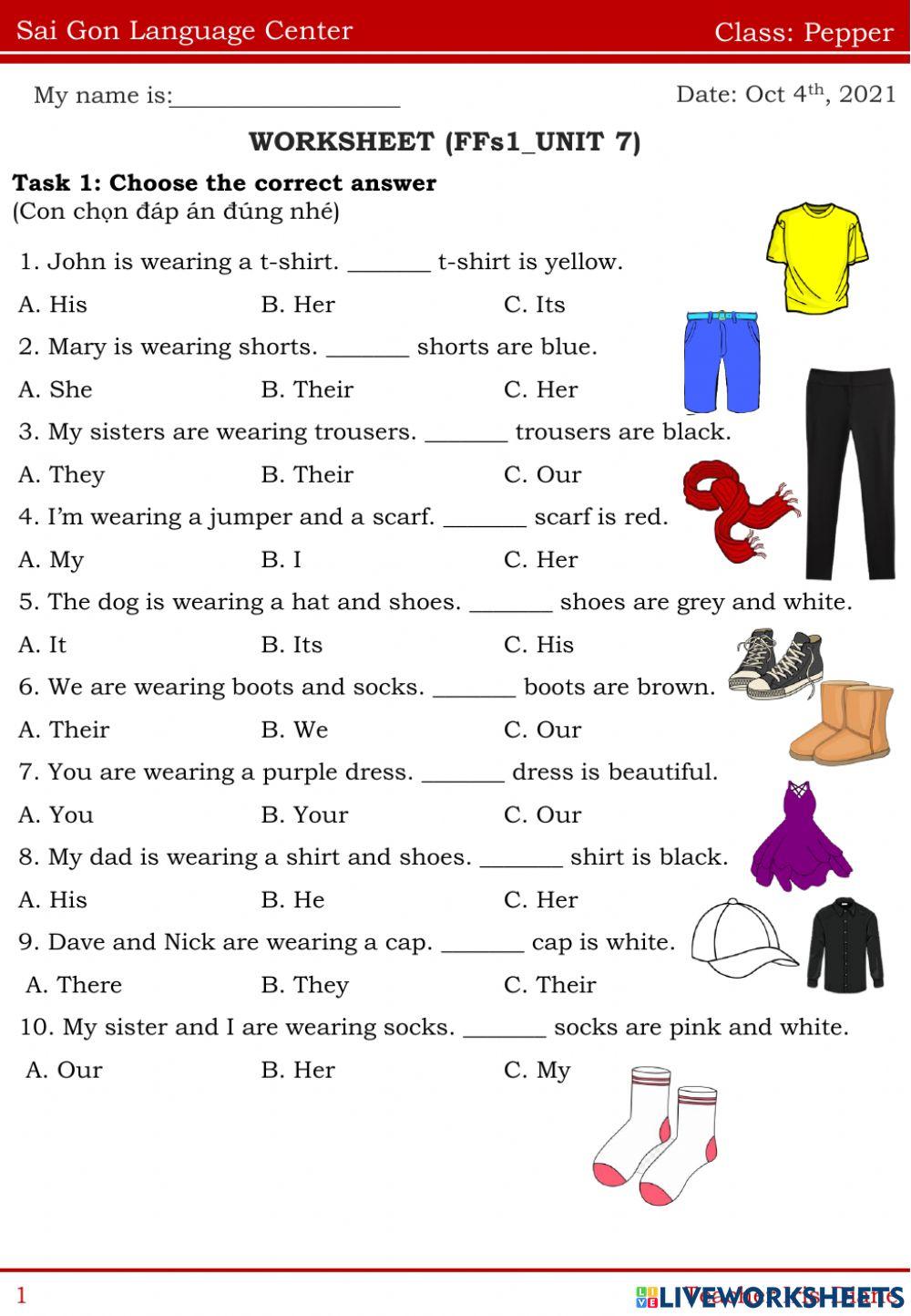 Homework-class Pepper (Oct 4th) worksheet | Live Worksheets
