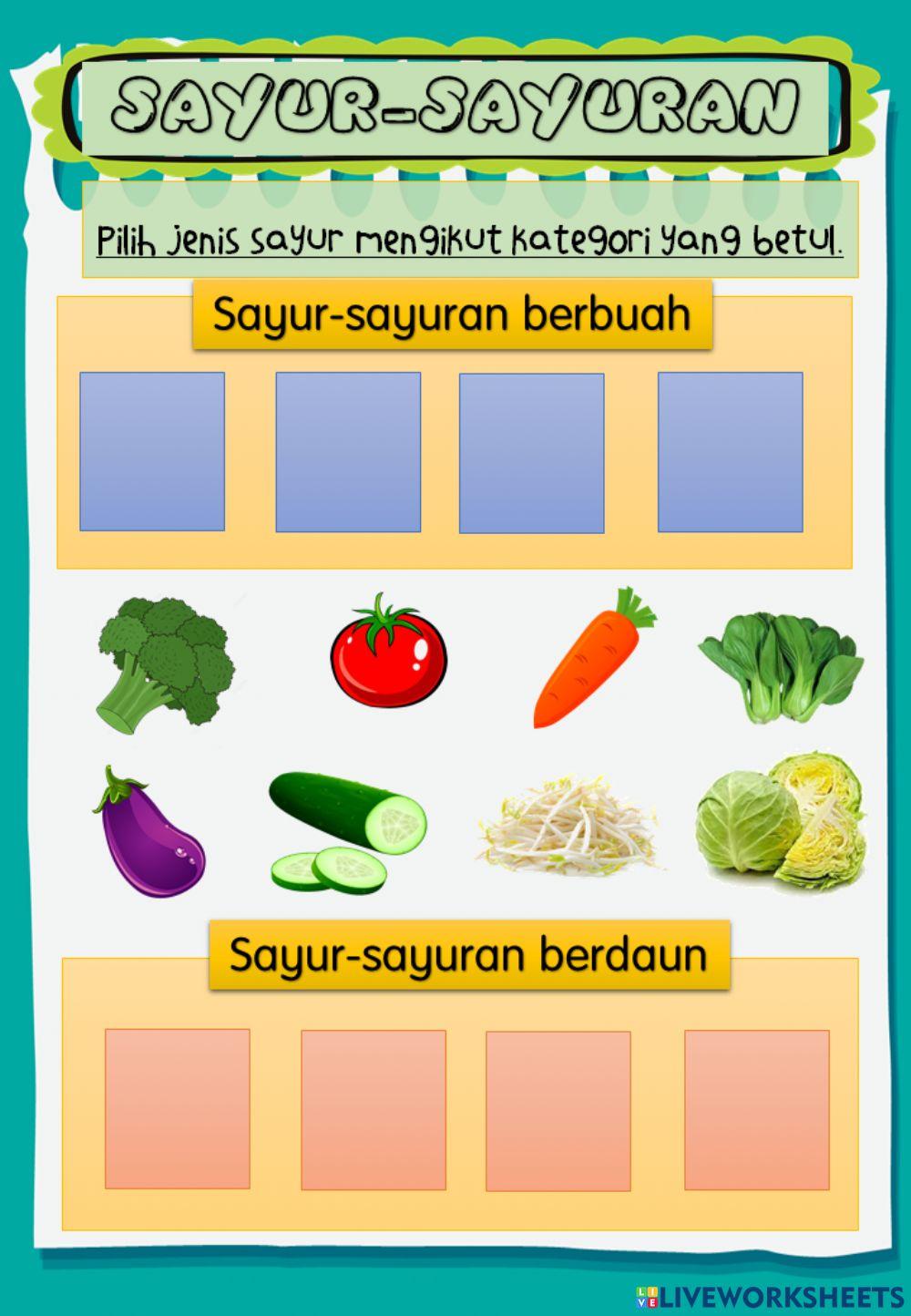 Sayur-sayuran | faiznur_89 | Live Worksheets