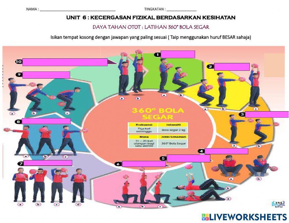 Bola segar 360 worksheet | Live Worksheets