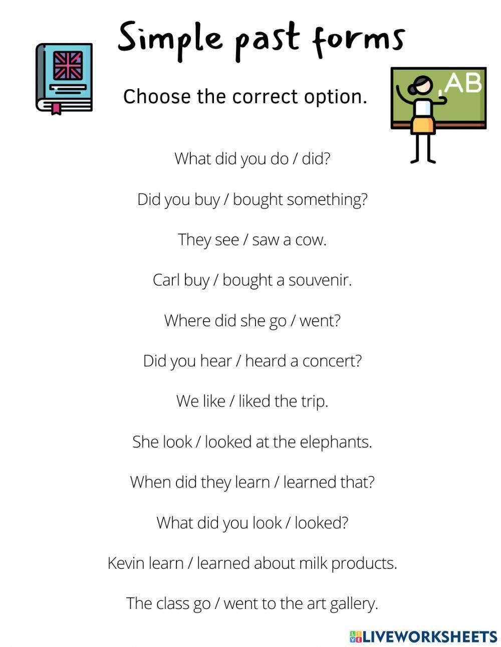 Simple Past Verbs Multiple Choice Worksheet Live Worksheets simple-past-verbs-multiple-choice-worksheet-live-worksheets