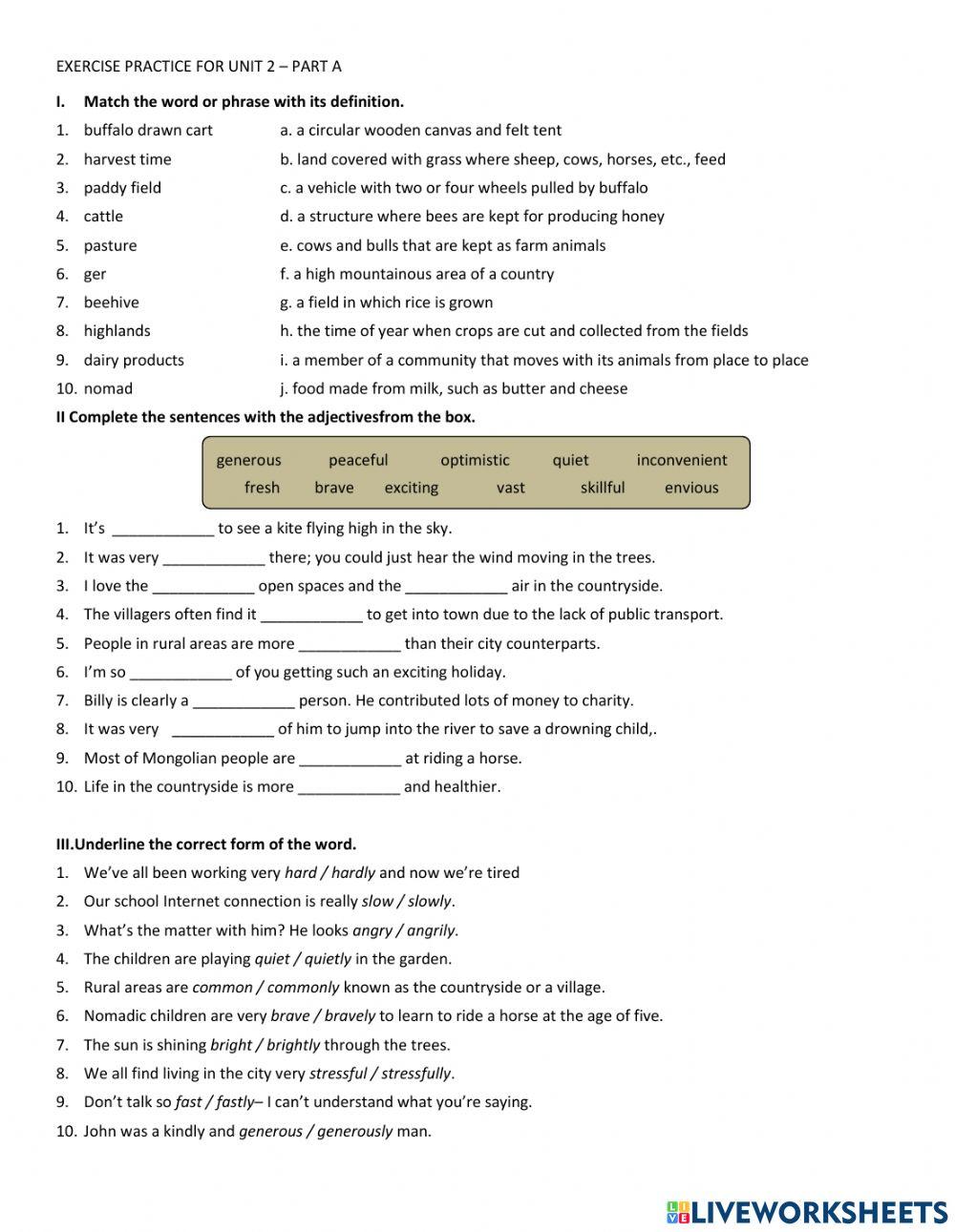 G8 Unit 2 practice A worksheet | Live Worksheets