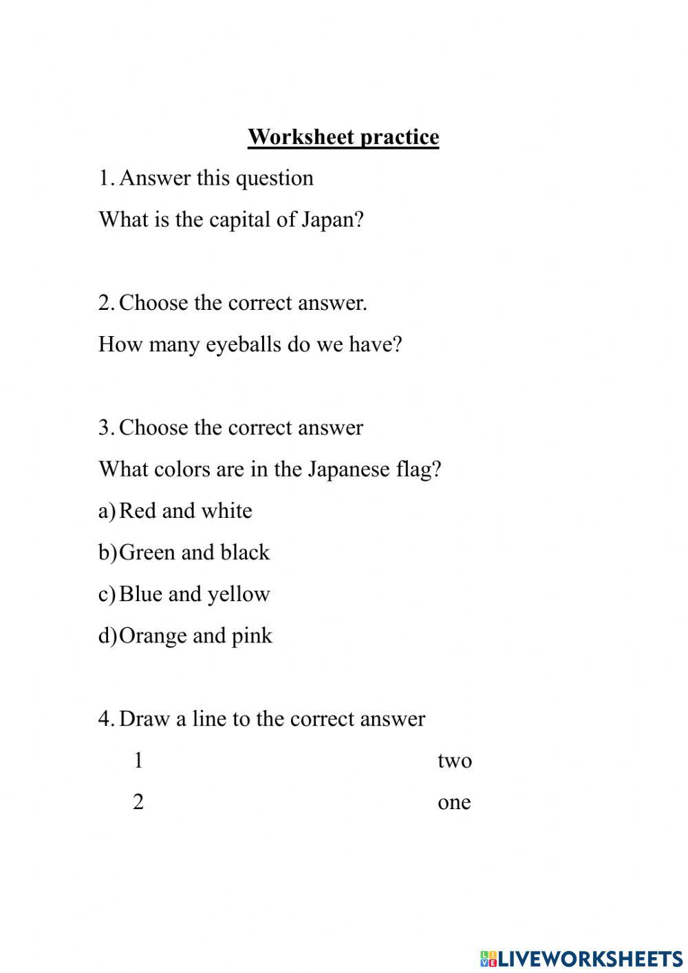 Testing liveworksheets worksheet | Live Worksheets