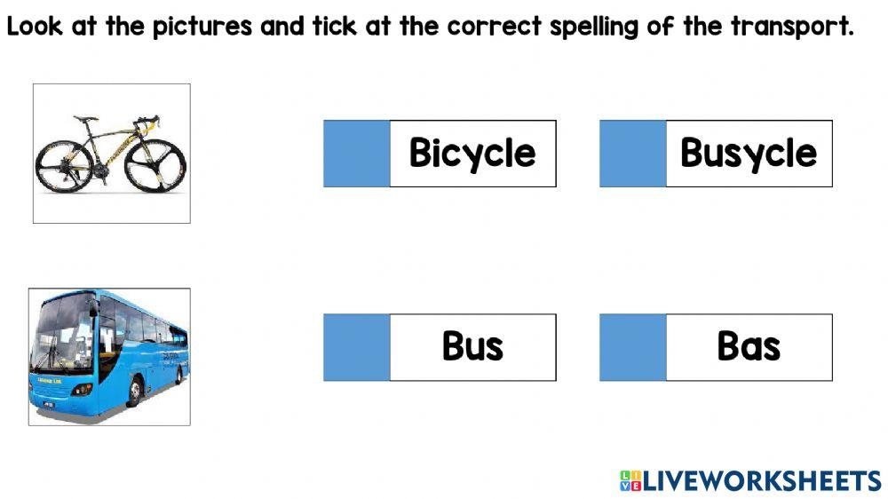 Name of transportation worksheet | Live Worksheets