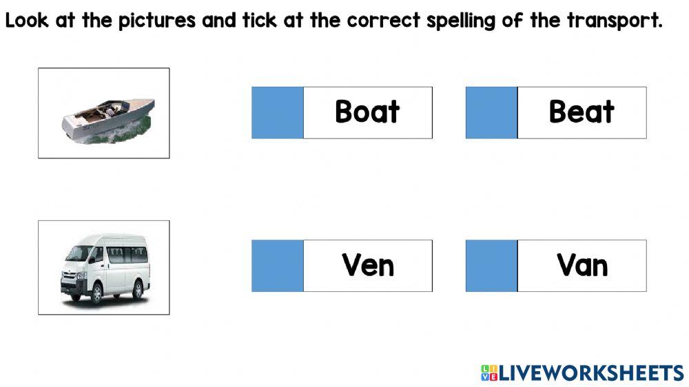 Name of transportation worksheet | Live Worksheets