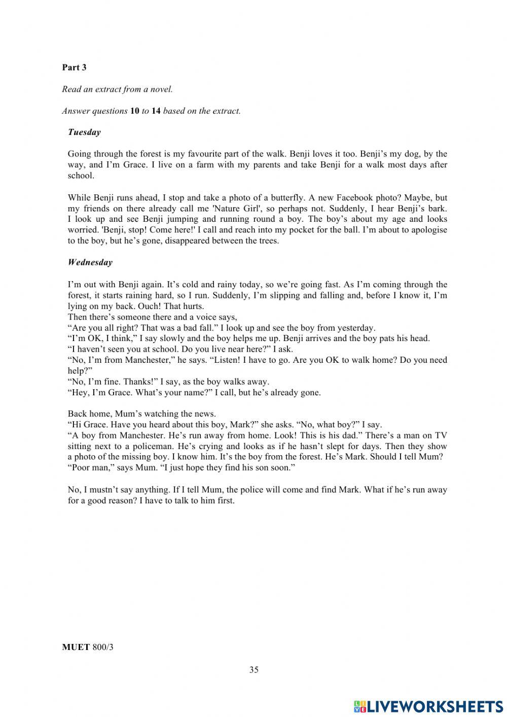 MPM Reading Tes… | Free Interactive Worksheets | 4002367