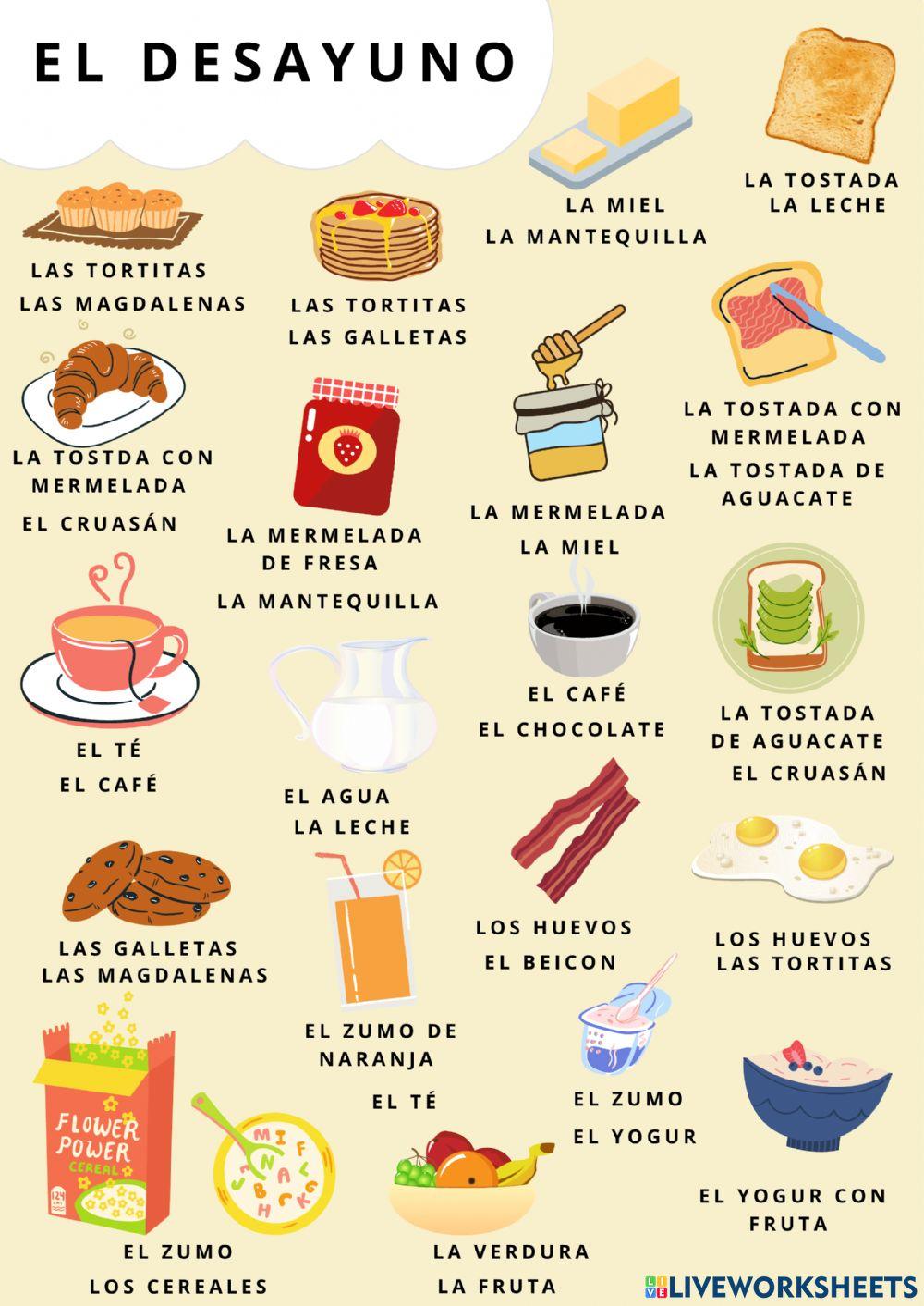 desayuno worksheet