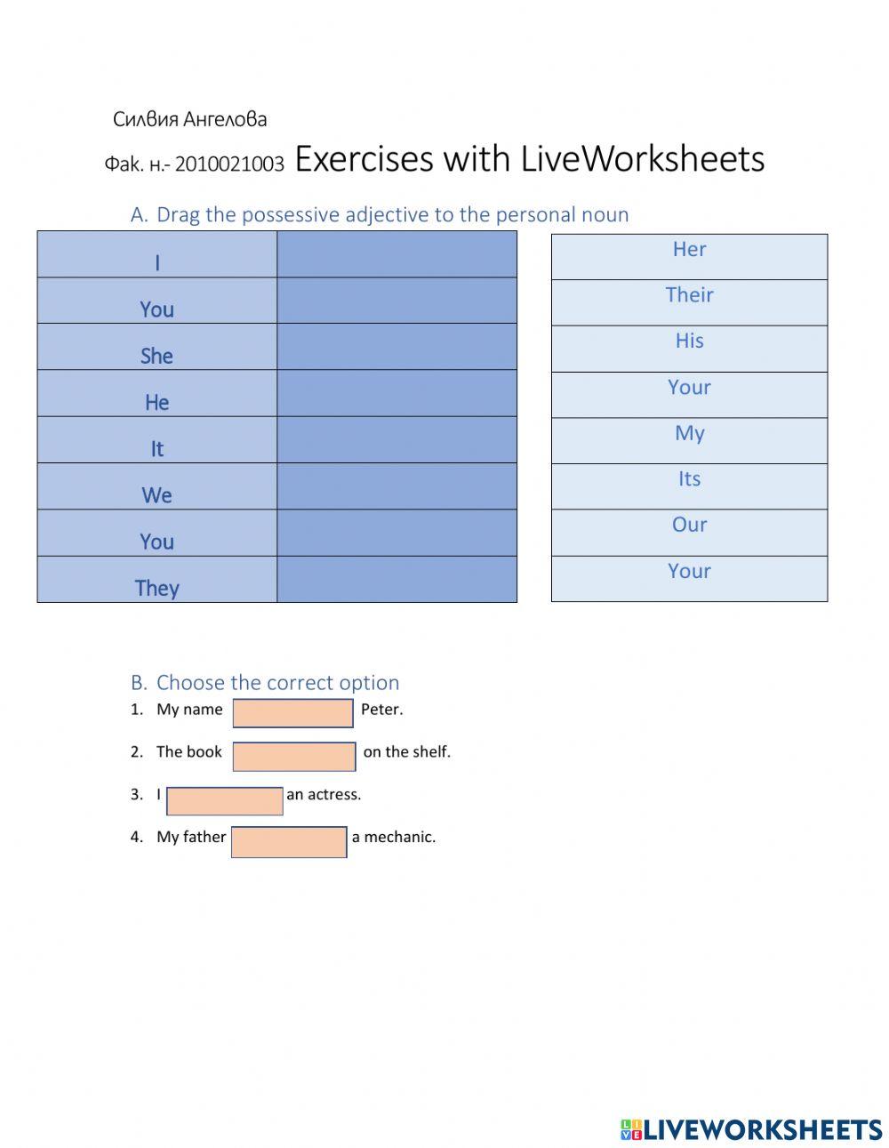 English exercises online activity for 2-3 | Live Worksheets