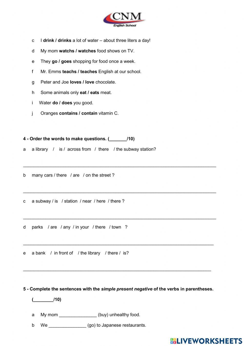 Insta English Starter - UN 3 e 4 online exercise for | Live Worksheets
