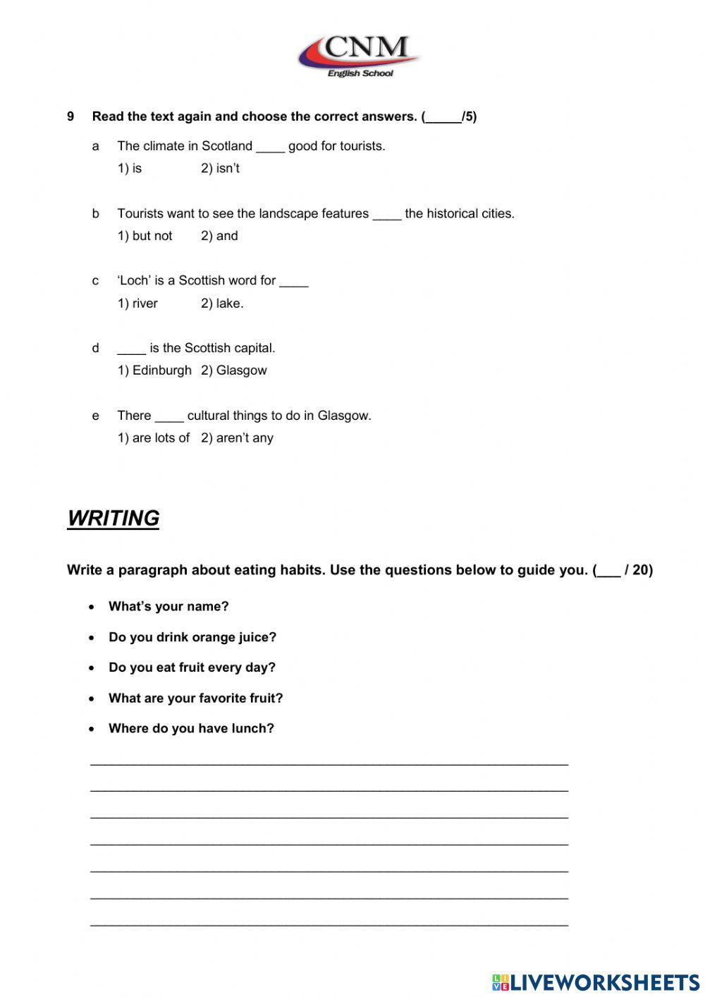 Insta English Starter - UN 3 e 4 online exercise for | Live Worksheets