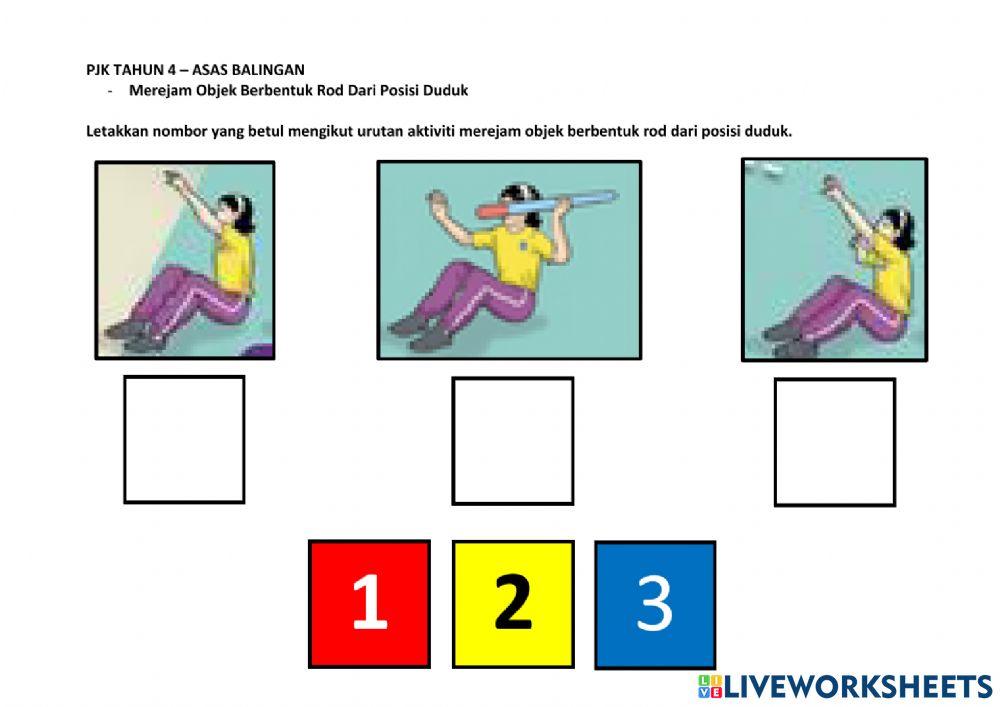 Merejam Objek Berbentuk Rod Dari Posisi Duduk worksheet | Live Worksheets