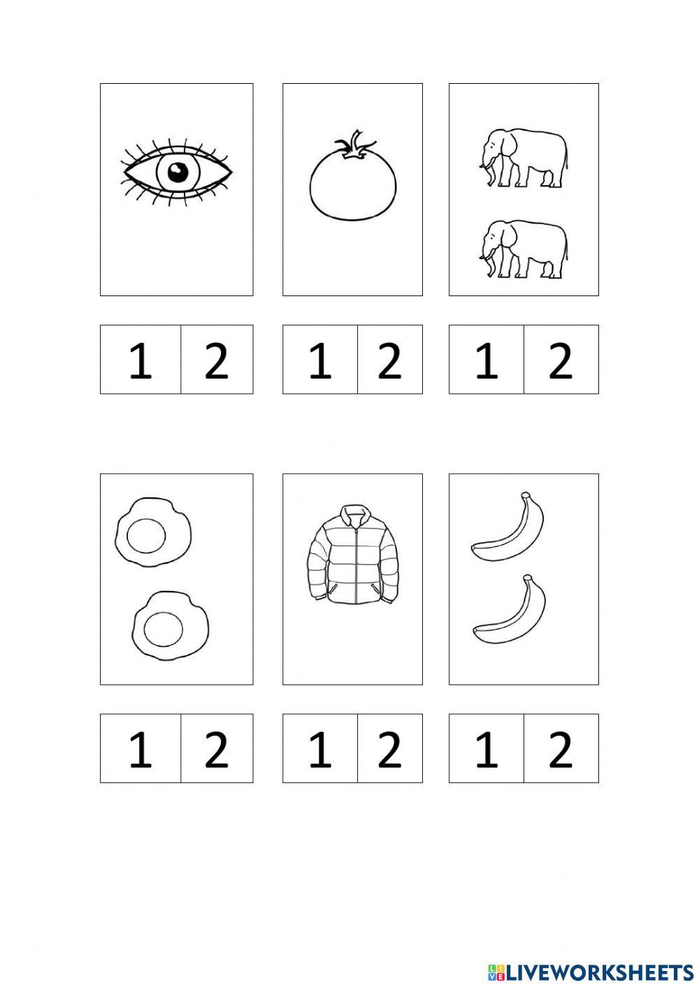 Uno y dos interactive worksheet | Live Worksheets