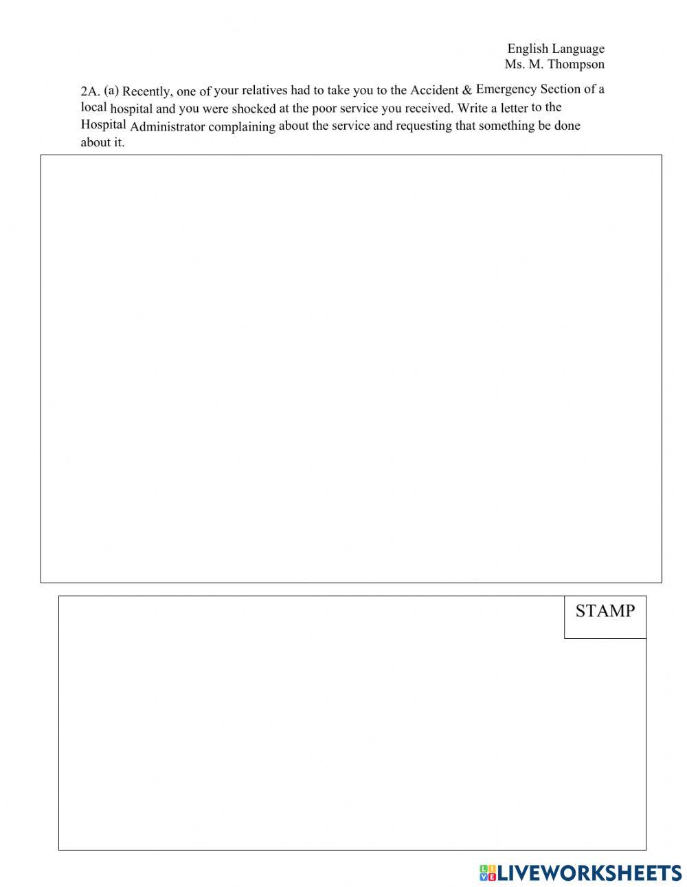 Formal Letter Writing online exercise for | Live Worksheets