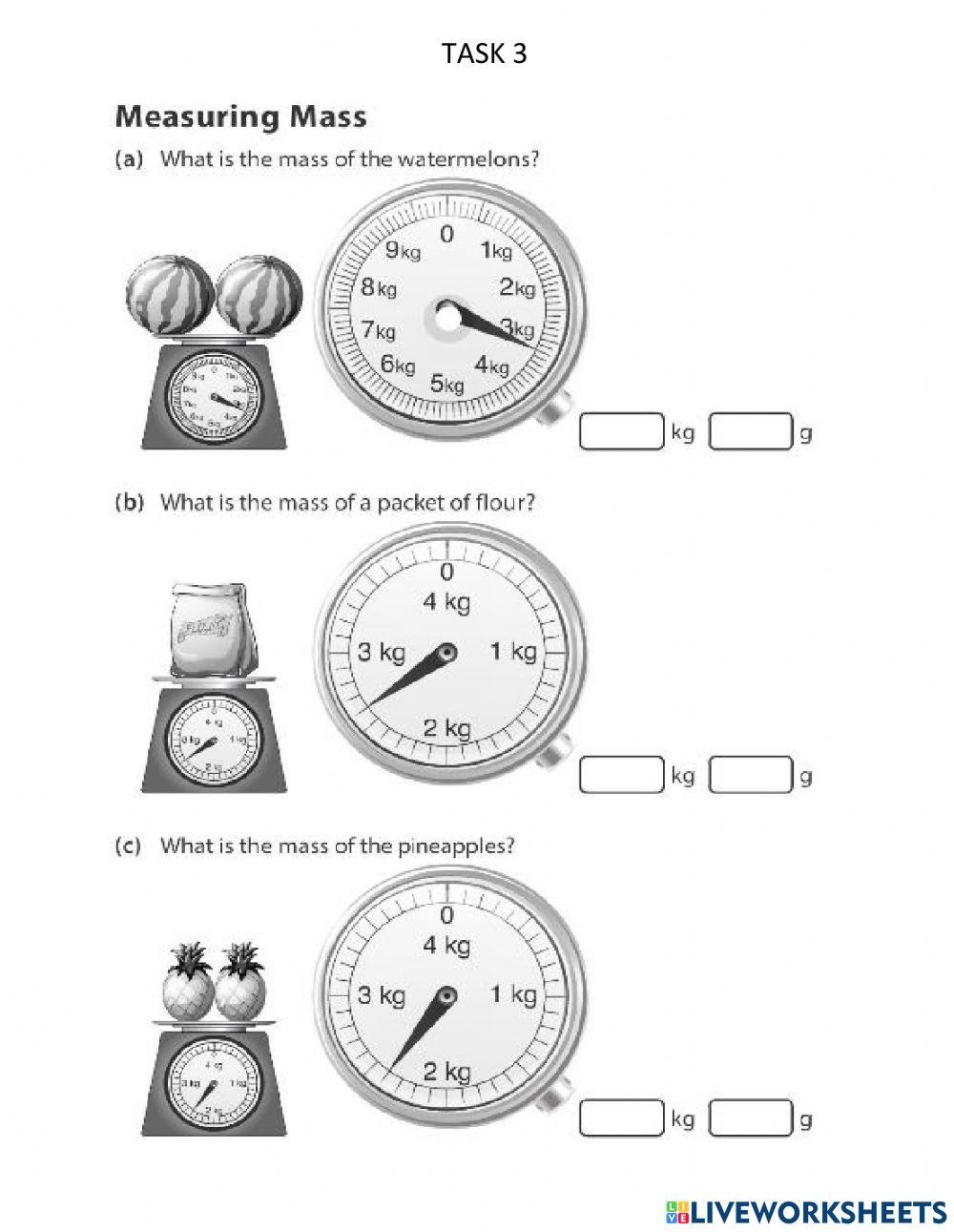 Measuring Mass In Kg And G Online Exercise For Live Worksheets Measuring Mass In Kg And G Online Exercise For Live Worksheets