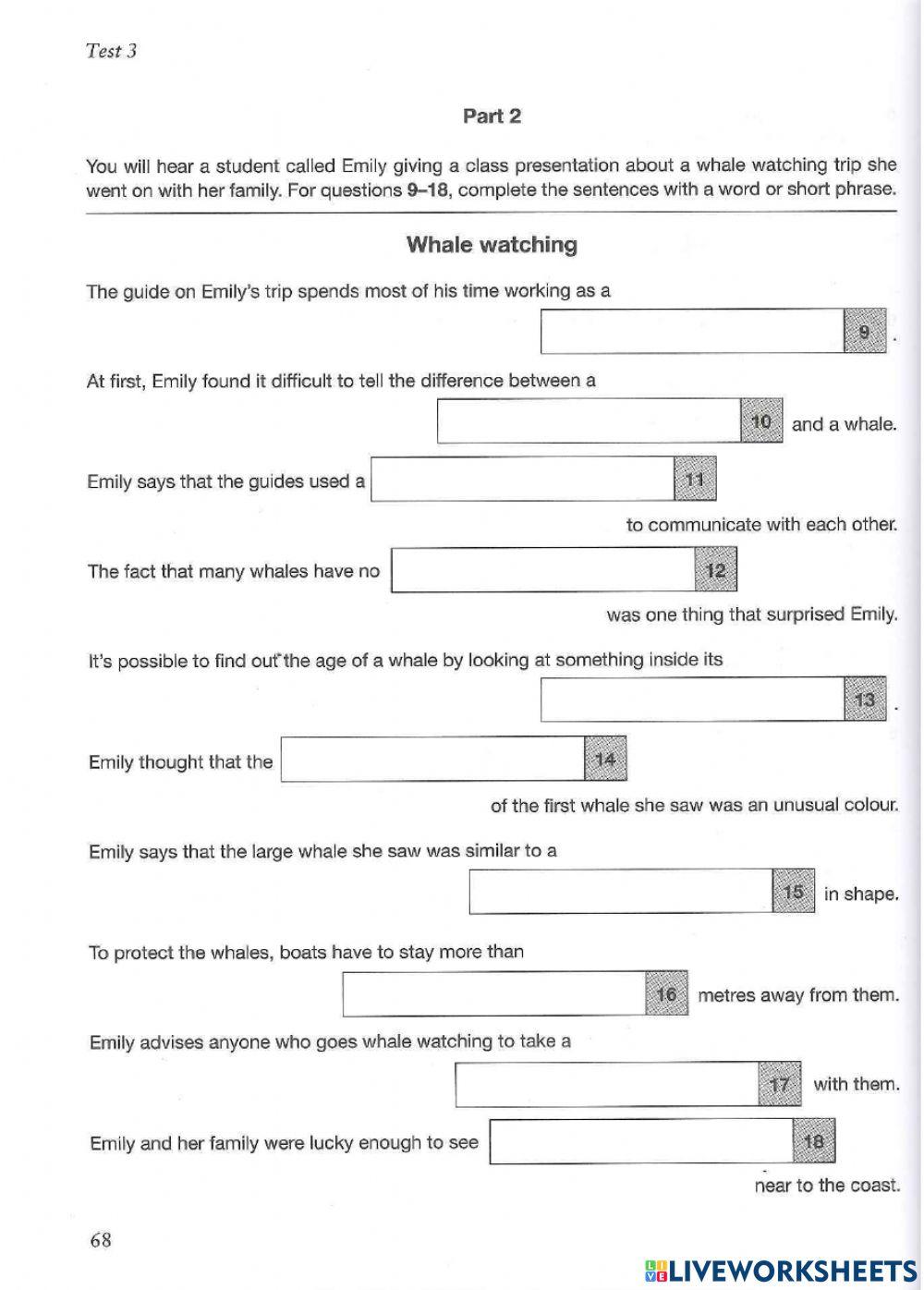 Listening paper. B2 worksheet | Live Worksheets
