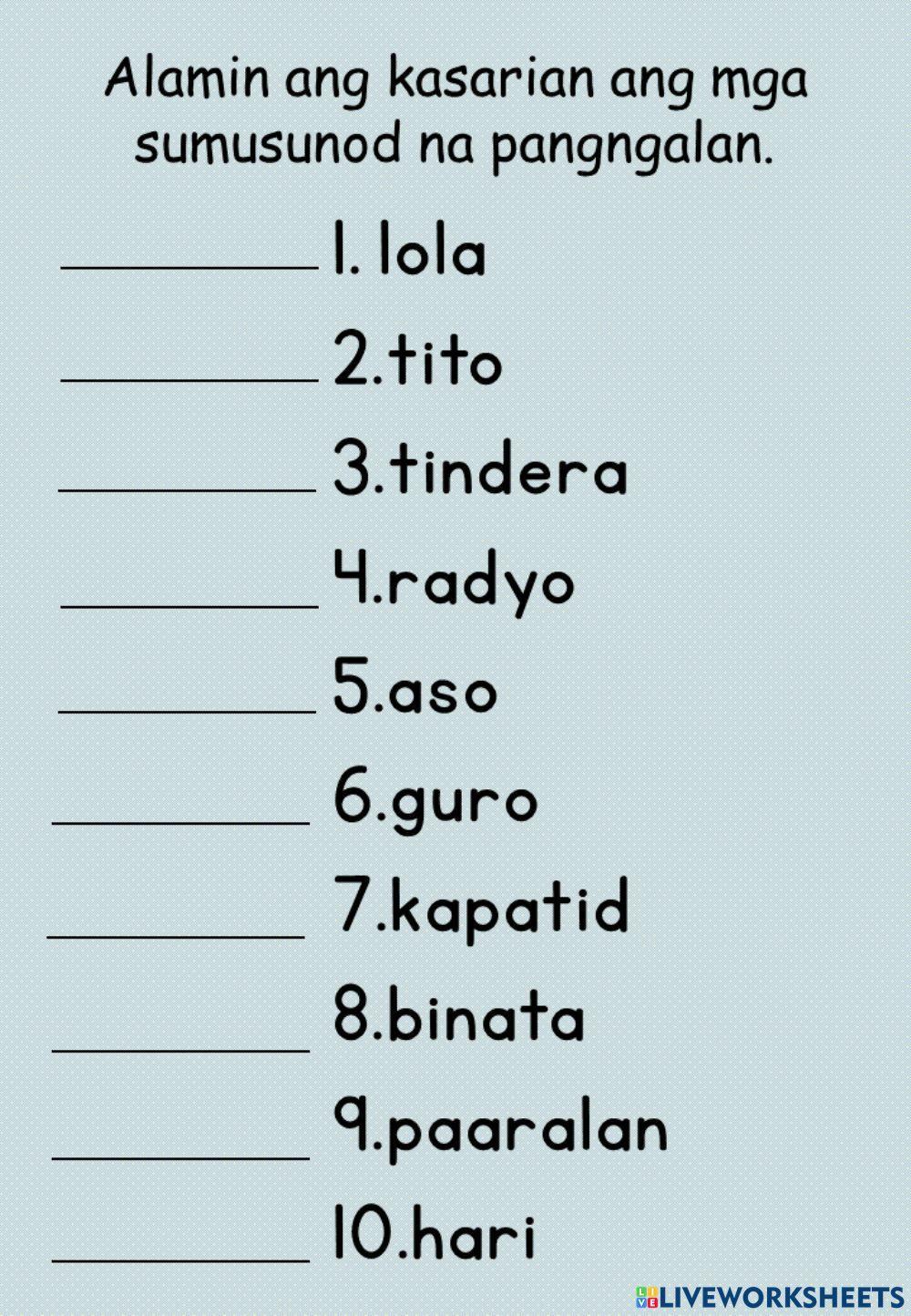 Gamit Ng Pangngalan Activity Live Worksheets - vrogue.co Gamit Ng Pangngalan Activity Live Worksheets - vrogue.co