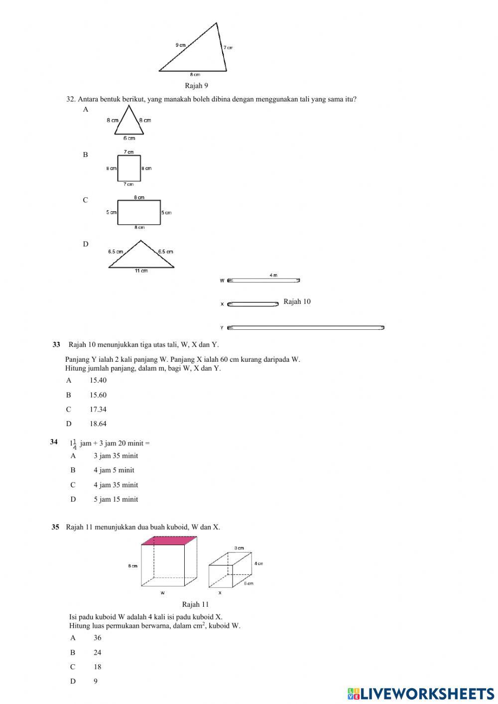 Kertas 1 interactive exercise | Live Worksheets