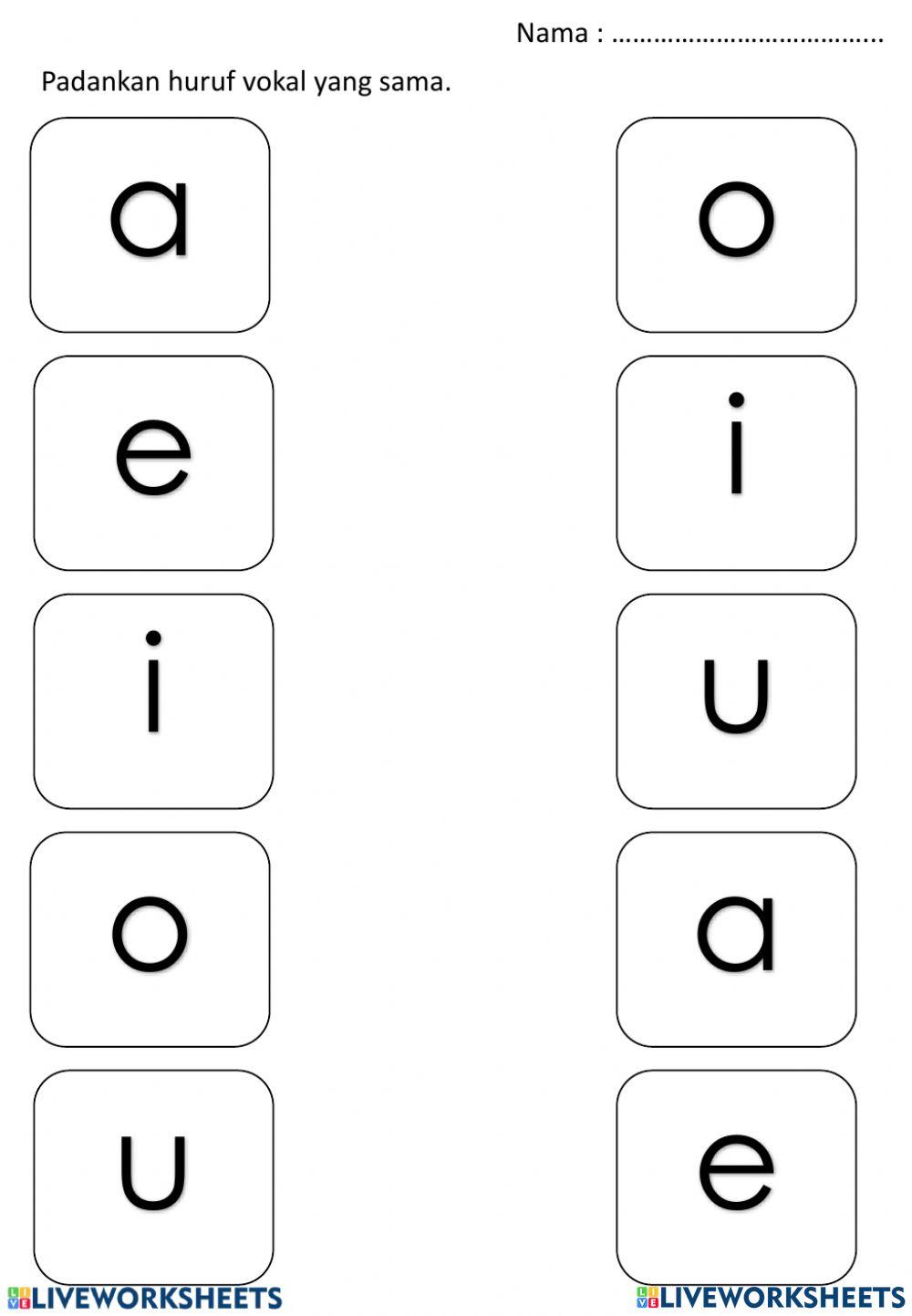 Padankan huruf … | Free Interactive Worksheets | 6736582