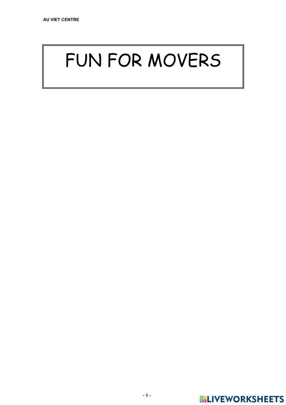 Fun for movers activity | Live Worksheets