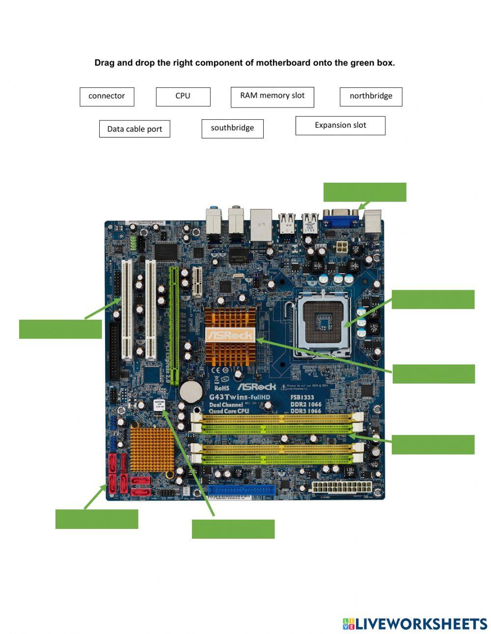 Motherboard component : Part1 online exercise for | Live Worksheets