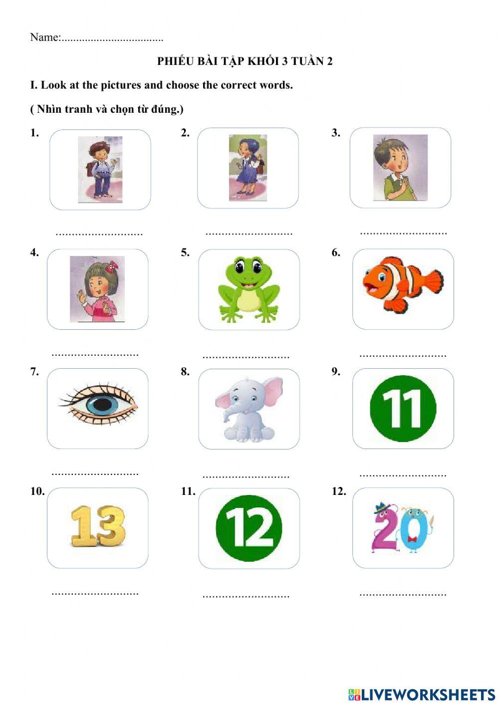Grade 3-Week 2 worksheet | Live Worksheets