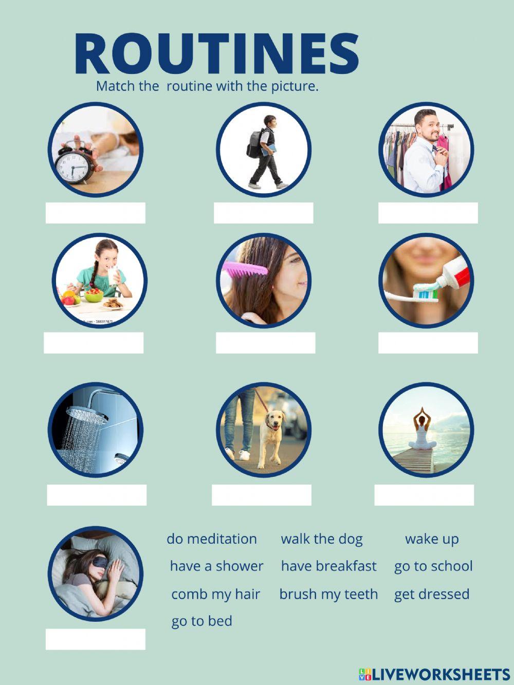 ROUTINES online exercise for | Live Worksheets