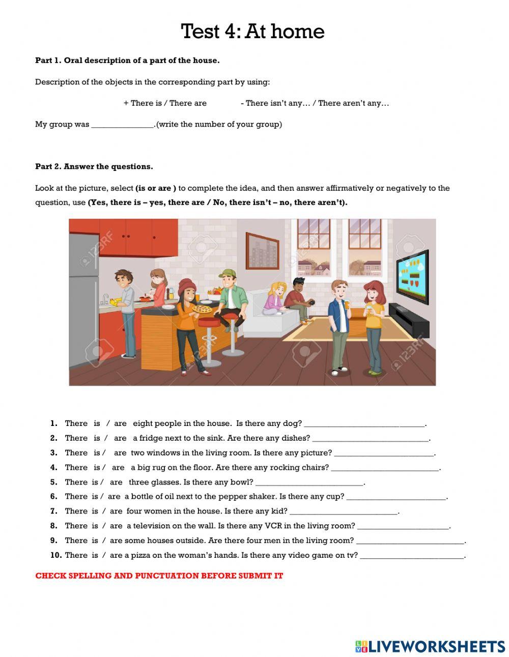 At home activity for beginner b | Live Worksheets