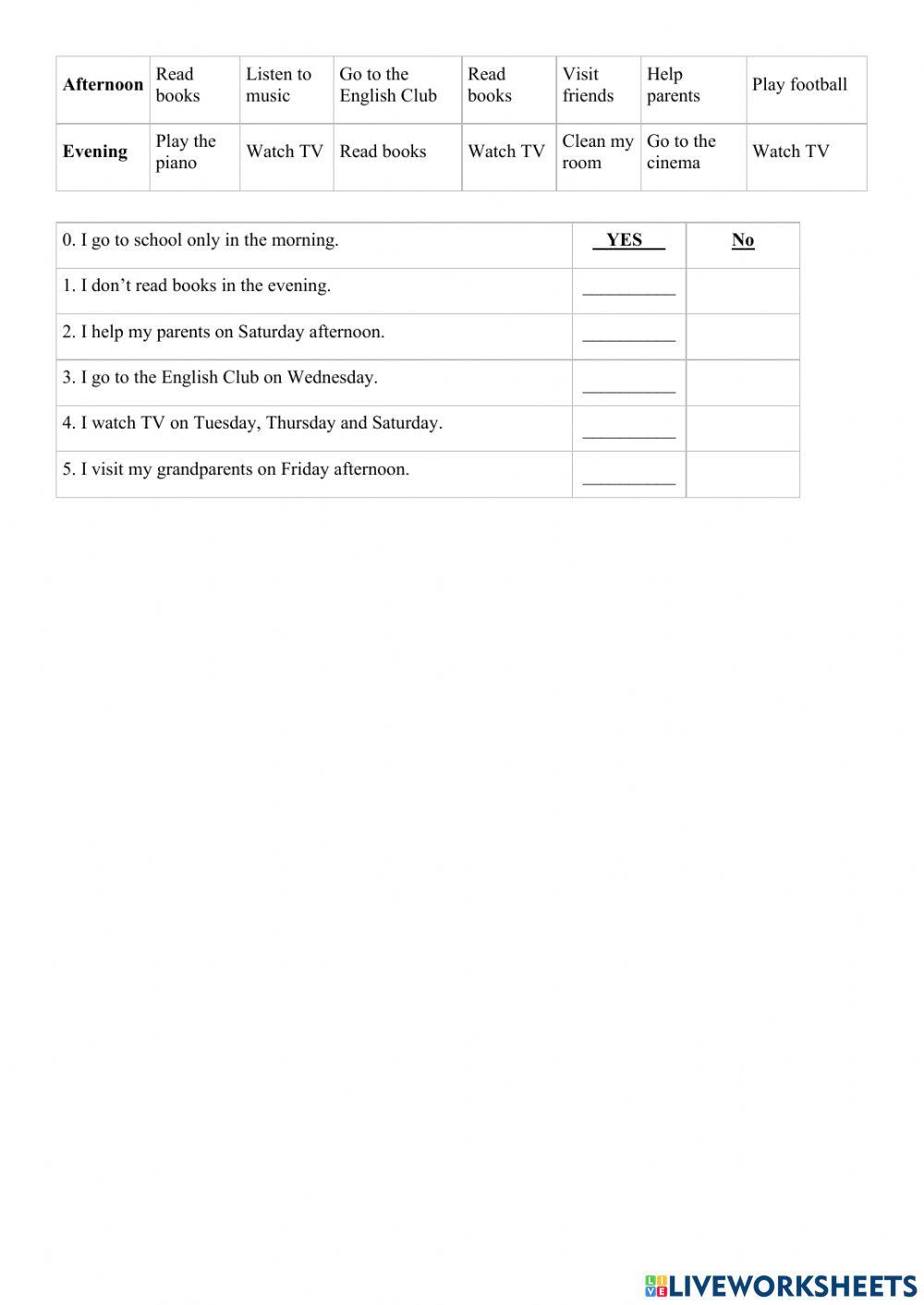 Unit 3 online exercise for 4 | Live Worksheets
