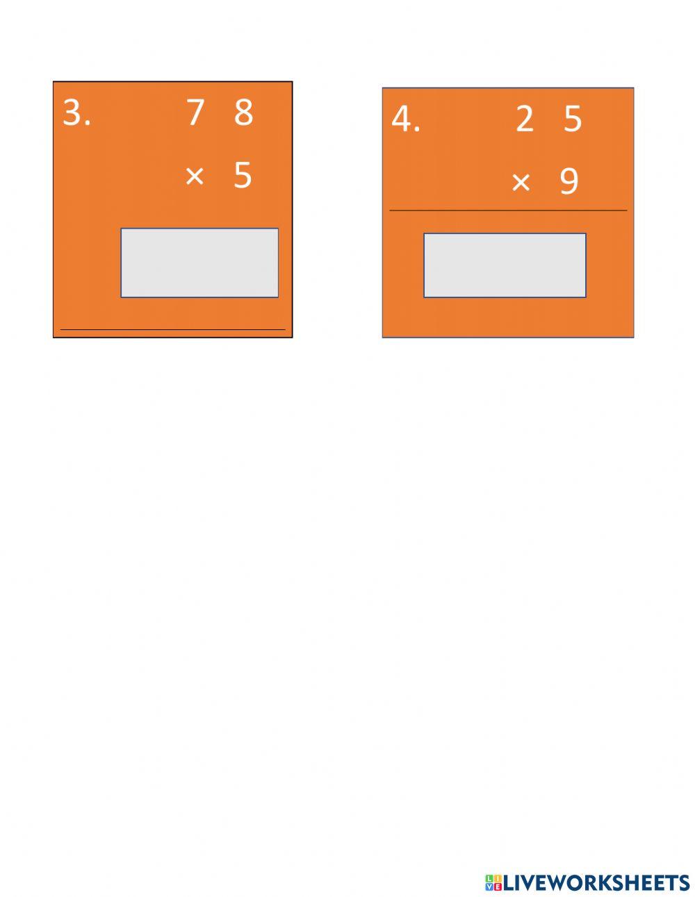 Multiplication Live Worksheet - Std 3 online exercise for | Live Worksheets