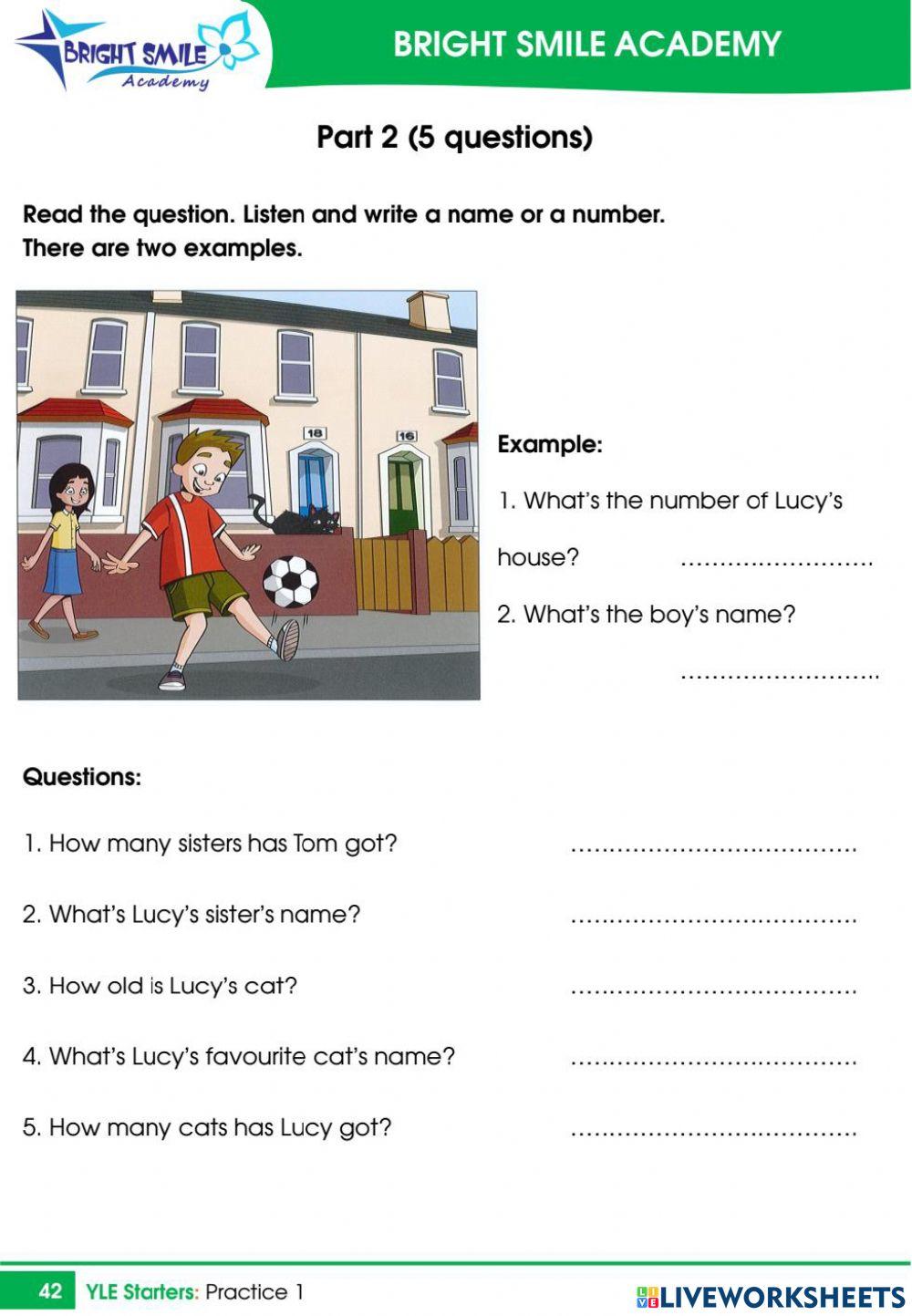 Starters - Practice 1 - Collins Test 1 online exercise for | Live ...