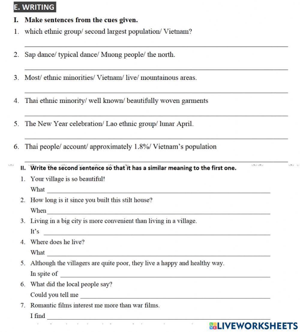 Grade 8 online exercise | Live Worksheets