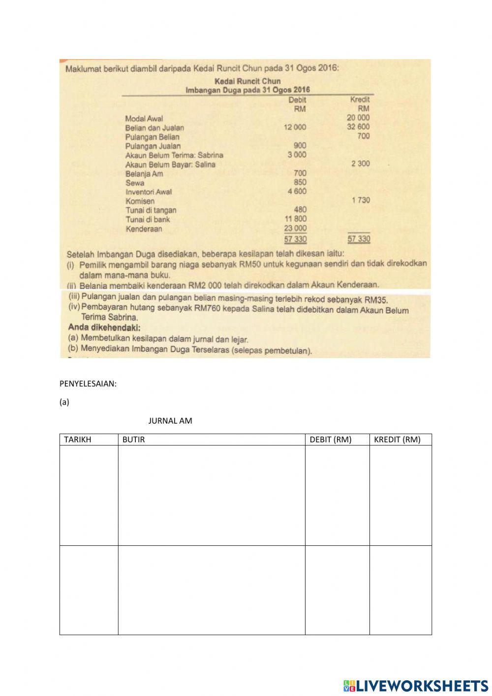 Pembetulan kesilapan 2 | LilyTan | Live Worksheets