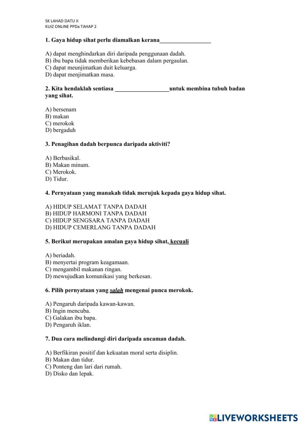 1492875 | Kuiz online ppda | harraz26 | LiveWorksheets