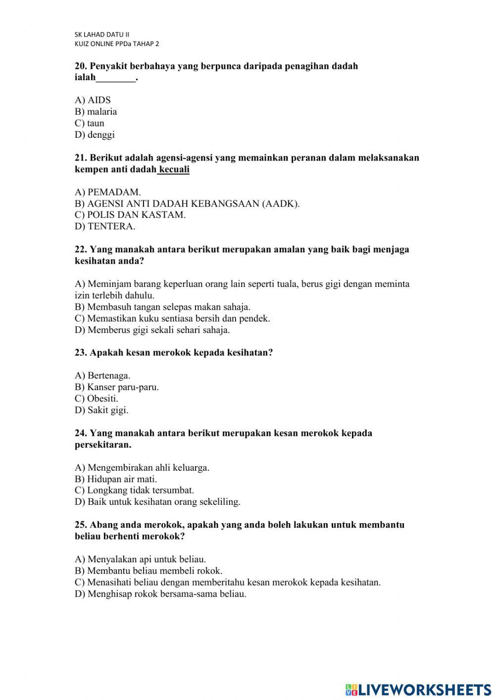 1492875 | Kuiz online ppda | harraz26 | LiveWorksheets