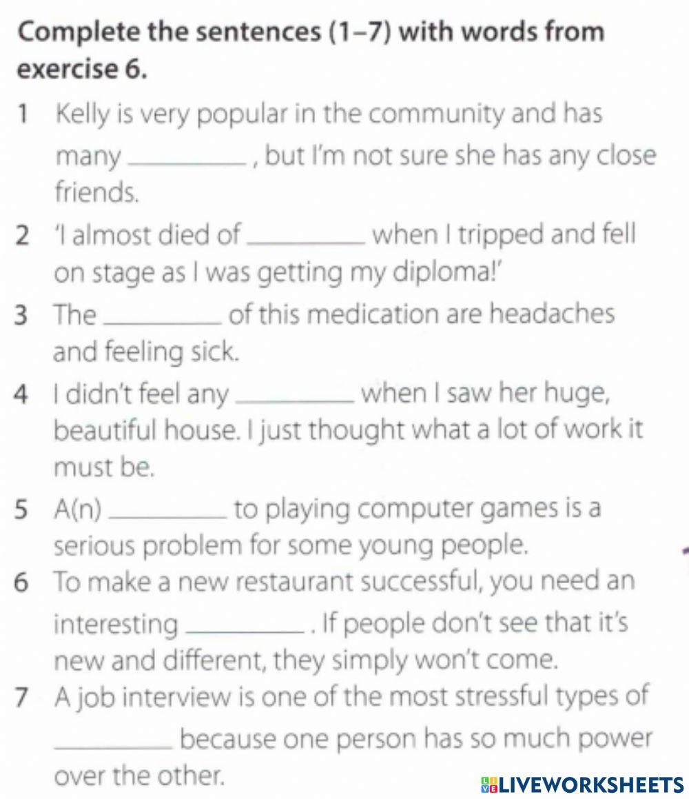 OET Unit 1 ex. 7 | Free Interactive Worksheets | 1491902